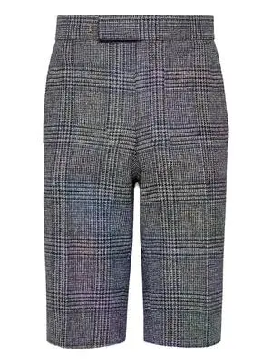 Thom Browne Prince Of Wales-check Tweed Shorts - Grey