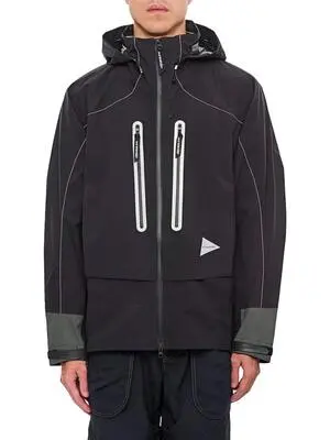 AND WANDER Shield-effect Hooded Jacket - Black