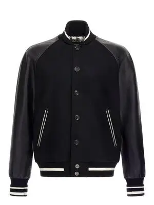 Roberto Cavalli Contrast-panel Bomber Jacket - Black