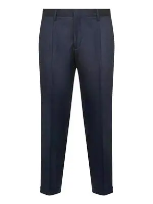 D4.0 Pleated Turn-up Trousers - Blue