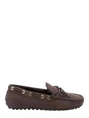 TOD'S City Gommino Tie-detail Leather Loafers - Brown