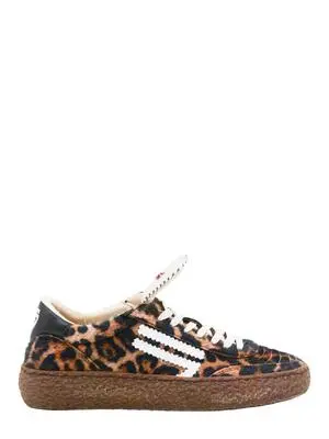 PURAAI Polly Tab Leopard-print Sneakers - Brown