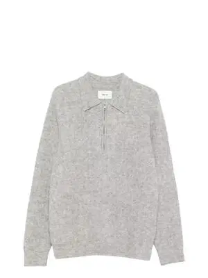 Nn07 Alfie Zip-neck Polo Shirt - Grey