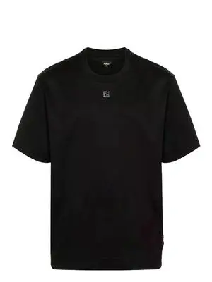 Fendi Logo Cotton T-shirt - Black