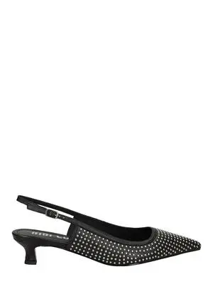 BIBI LOU 35mm Studded Slingback Pumps - Black