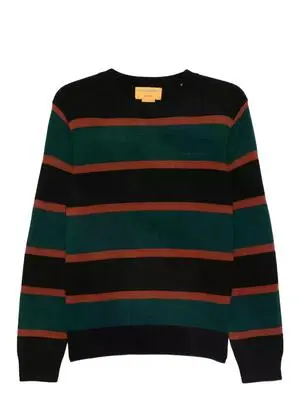 Guest In Residence Striped Crew-neck Sweater - Green