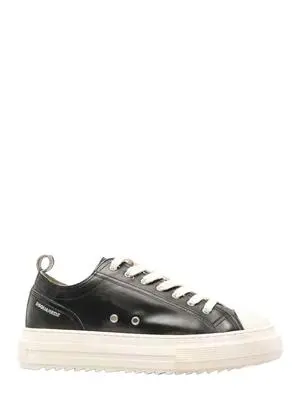 Dsquared2 Leather Flat Shoes - Black