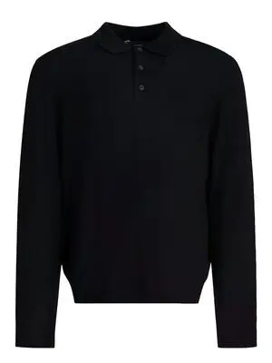 Vince Buttoned Polo Shirt - Black