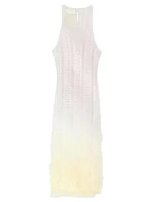 ROBERTA EINER Angel Plunge-neck Ombré Midi Dress - Yellow