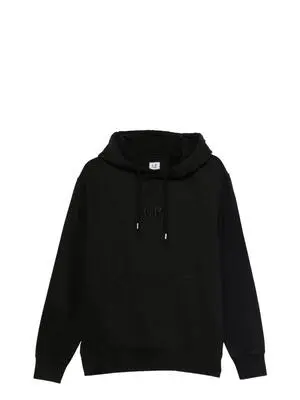 C.P. COMPANY Logo-embroidered Hoodie - Black