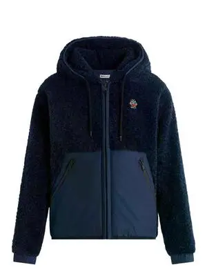 Bally Embroidered Fleece Hooded Jacket - Blue