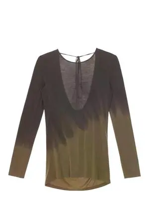 UMA WANG Ombre-Effect Open-Back Blouse