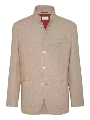 Brunello Cucinelli Stand-up Collar Pocket Blazer - Neutrals