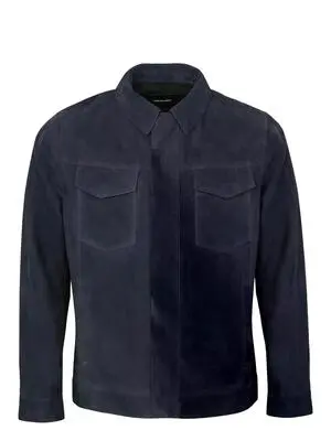 YVES SALOMON Suede Jacket - Blue