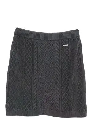 JW Anderson Logo-plaque Cable-knit Mini Skirt - Grey