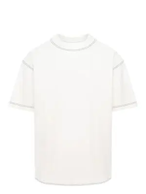 HAMZA Khan Stitch-detail T-shirt - White