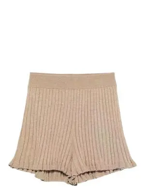 LISA YANG Ribbed Knit Shorts - Brown