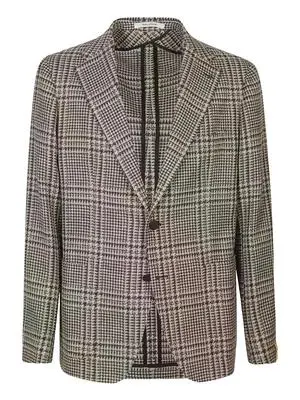 Tagliatore Checked Single-breasted Jacket - Neutrals