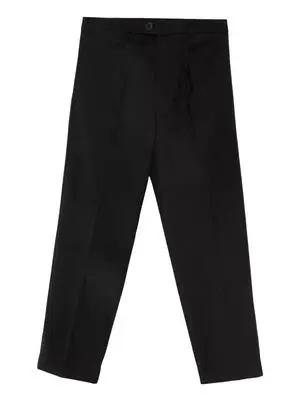 AMARANTO Pleated-front Trousers - Black