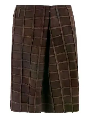 NICCOLO PASQUALETTI Leather Midi Skirt - Brown