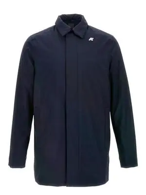 K-WAY Long-sleeve Collared Coat - Blue