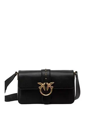 Pinko Love Logo Buckle Crossbody Bag - Black