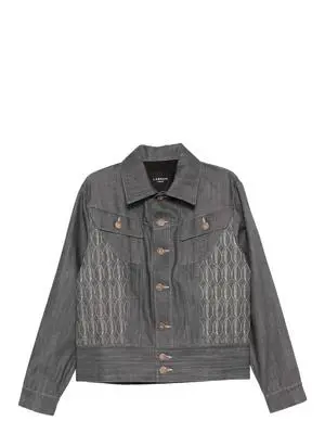 LABRUM Embroidered Denim Jacket - Grey
