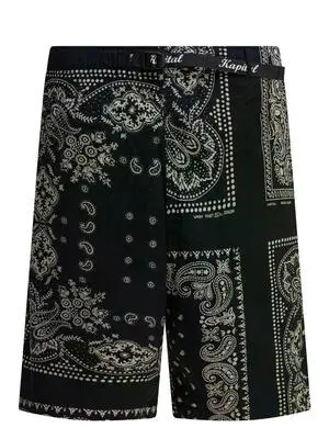 Kapital Printed Bandana Shorts - Black