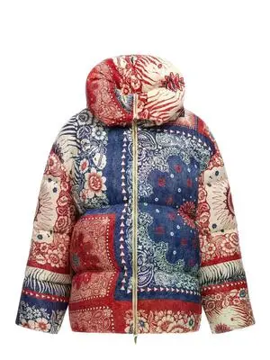 Roberto Cavalli Bandana-print Puffer Jacket - Blue
