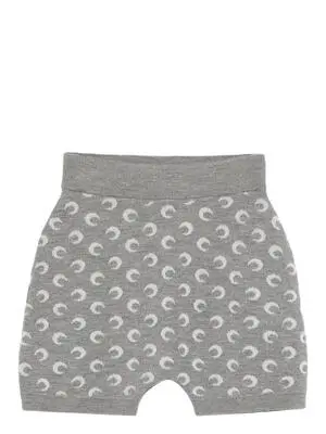 MARINE SERRE Moon Jacquard Knitted Shorts - Grey