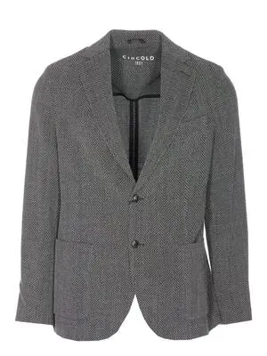 CIRCOLO 1901 Chevron Single-breasted Jacket - Grey