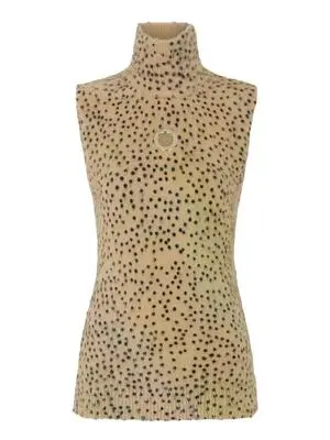 Rabanne Polka-dot Print Sleeveless Top - Neutrals
