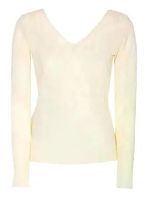 Pinko Michetti Lace V-neck Top - Neutrals