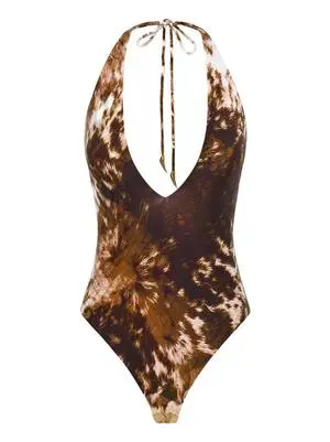 Roberto Cavalli Appaloosa-print Bodysuit - Brown