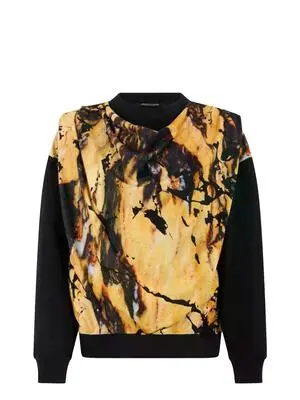 Roberto Cavalli Marble-print Sweatshirt - Yellow