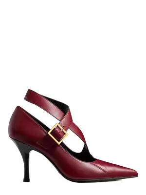 Khaite 85mm Sloan Buckle Strap Pumps - Red