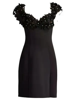 Tadashi Shoji Floral Lace Dress - Black