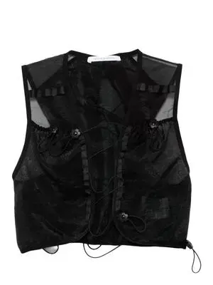 Cecilie Bahnsen Drawstring-fastening Vest - Black