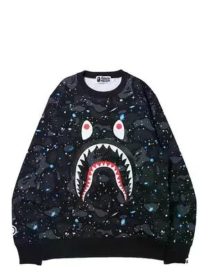 A BATHING APE® Space Camo Shark Crewneck - Black