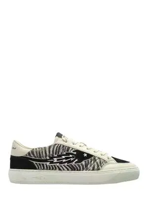 ENTERPRISE JAPAN Zebra-print Panelled Sneakers - White