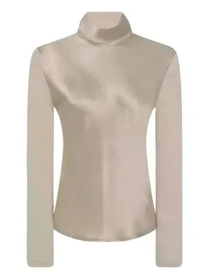 Rosetta Getty Turtleneck Long Sleeve Top - Neutrals