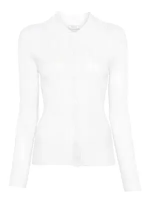 Peserico Ribbed Collared Top - White