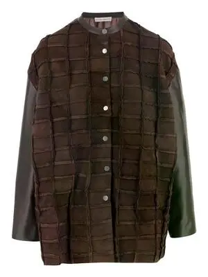 NICCOLO PASQUALETTI Leather Panelled Jacket - Brown