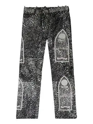 WHO DECIDES WAR BY EV BRAVADO Foil Leather Trousers - Black