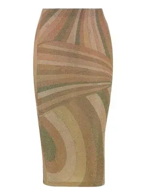 Emilio Pucci Patterned Midi Skirt - Brown