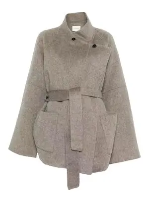 VIKTORIA CHAN Wool Belted Single-breasted Coat - Neutrals