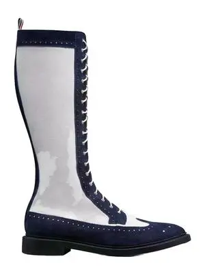 Thom Browne Longwing Suede Knee-high Boots - White