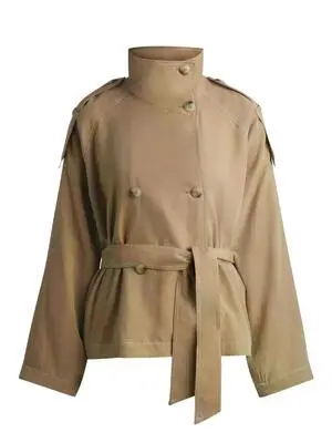 Hugo Belted Double-breasted Jacket - Neutrals