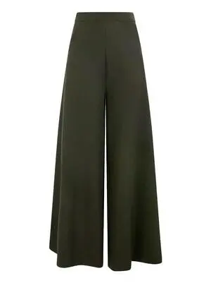 Roberto Cavalli Wool Palazzo Trousers - Green