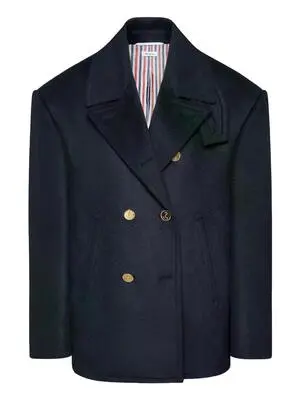 Thom Browne Cashmere Peacoat - Blue